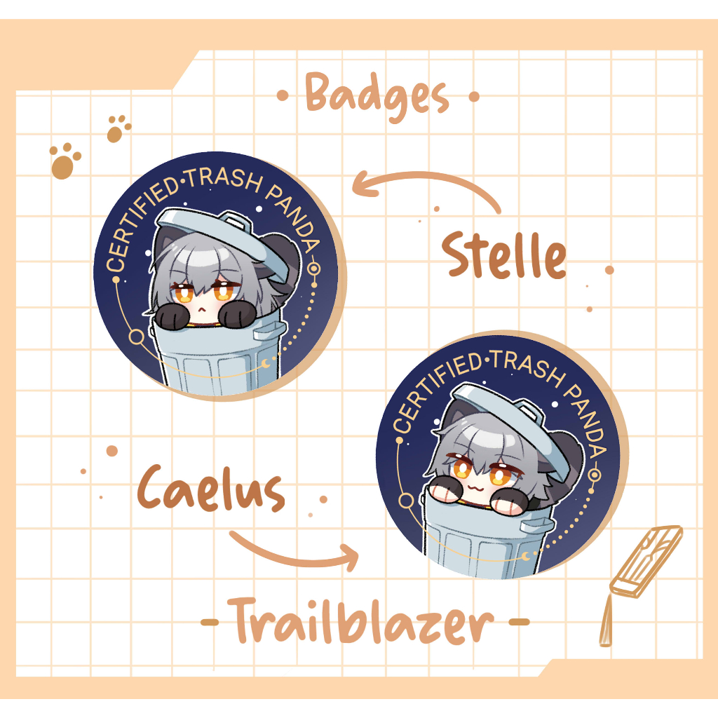 (Honkai: StarRail) Trailblazer Trash Panda badges | Shopee Malaysia