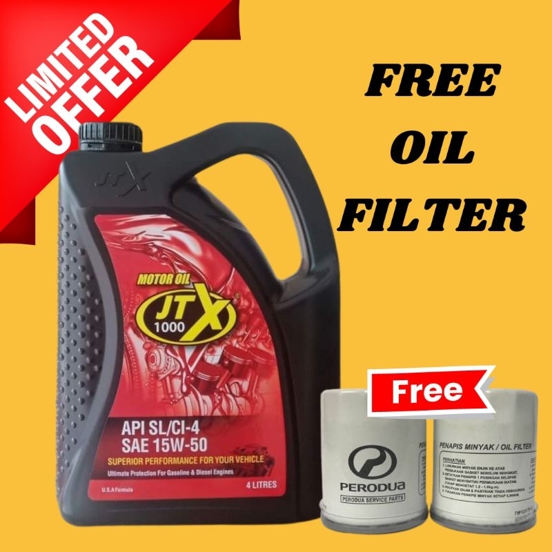 💯 READY STOCK🔥Engine Oil JTX 1000 Minyak Enjin Hai O Original 4L ...