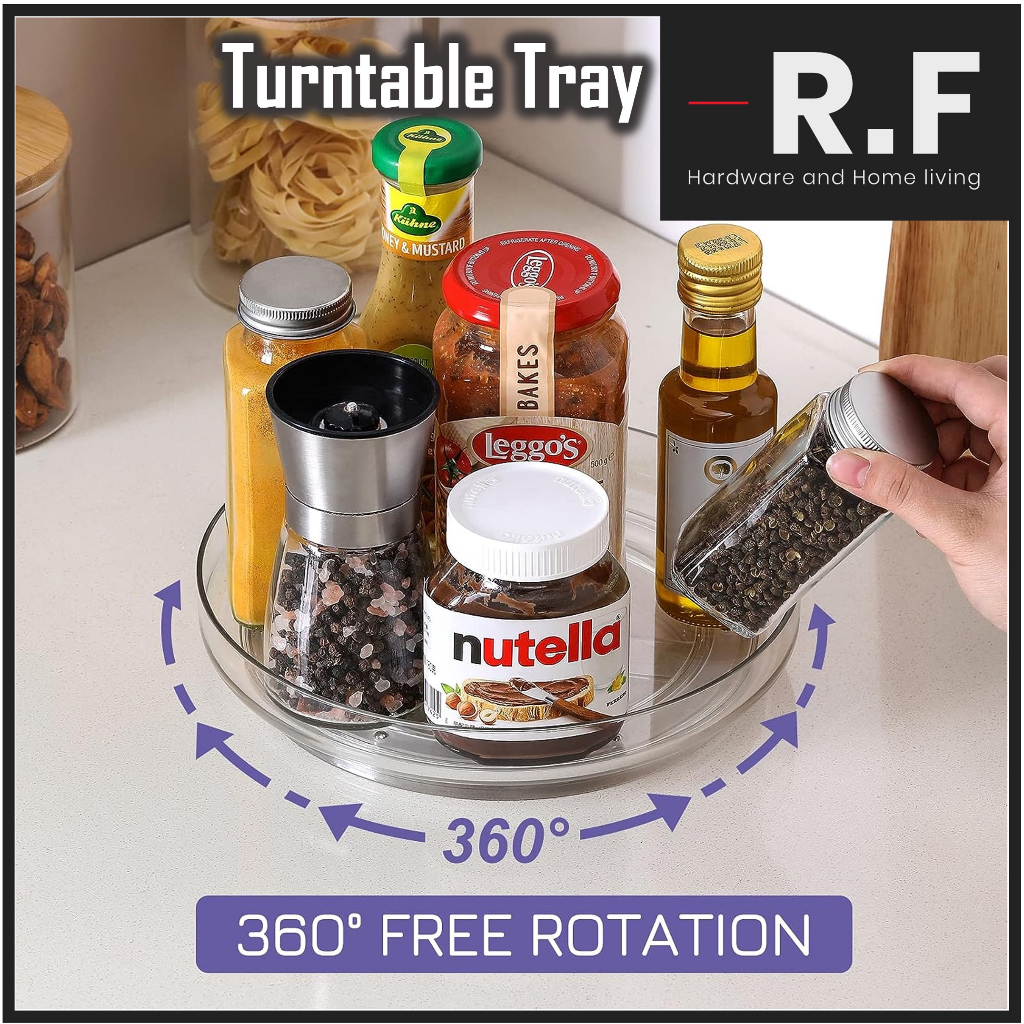 Kitchen Organizer Rotating Tray Seasoning Rack Multifunctional Turnable ...