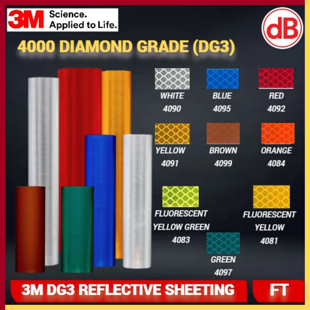 3M 4000 - DG3 Reflective Sheeting (by ft Roll) | Shopee Malaysia