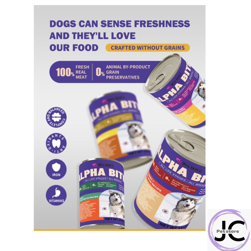 Alpha Bites Dog Canned Dog Food 400g | Shopee Malaysia