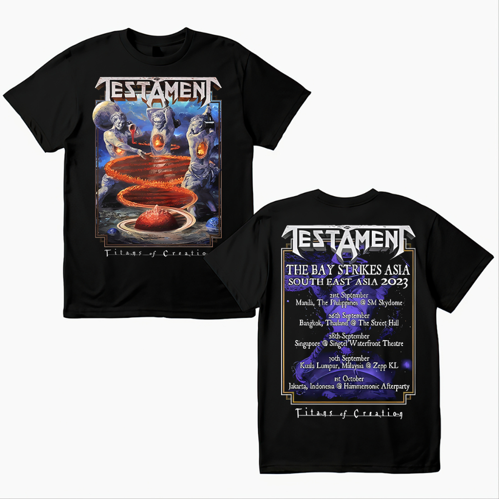 TESTAMENT Band Rock Tshirt Oversize Baju Pure Cotton 200gsm Cod Vintage ...