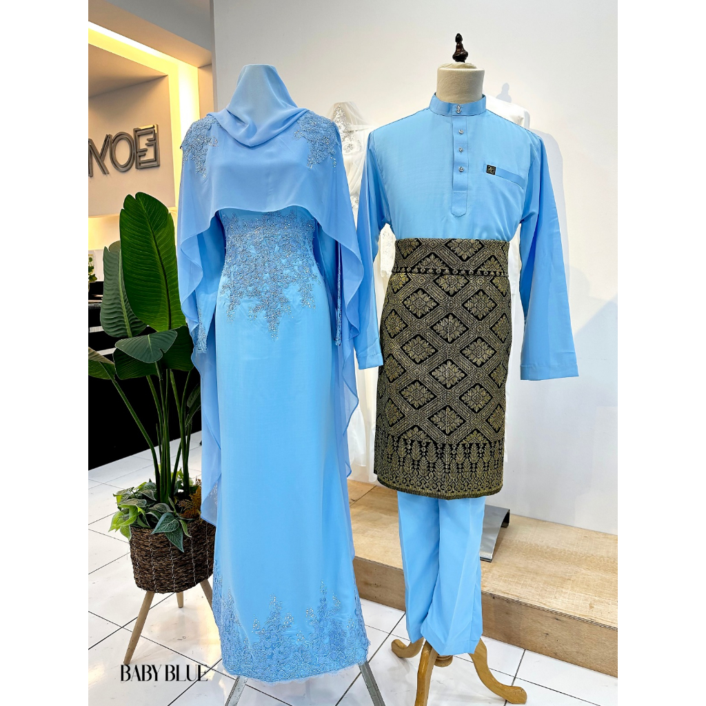 8 𝐈𝐓𝐄𝐌 - 𝟏 𝐇𝐀𝐑𝐆𝐀 Bridal Set DRESS ASTIANA In BABY BLUE | Nikah Kahwin ...