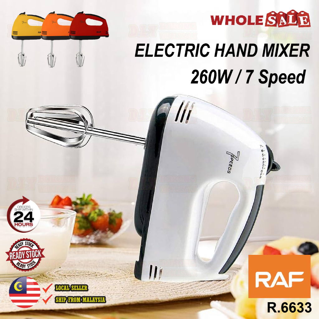 RAF/SCARLETT Electric Hand Mixer 7 Speeds Portable Handheld Baking 260W ...