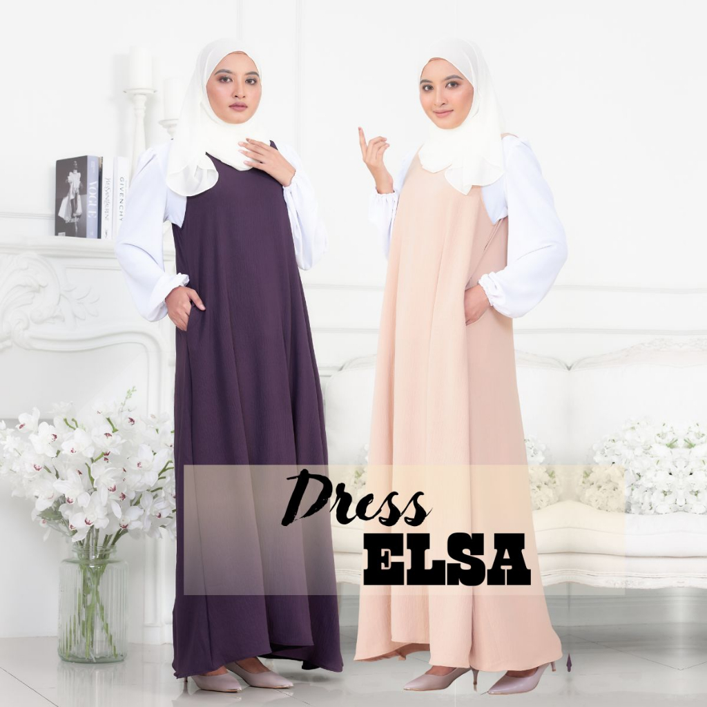 SLEEVELES DRESS ELSA 2 WAY/DRESS MUSLIMAH | Shopee Malaysia