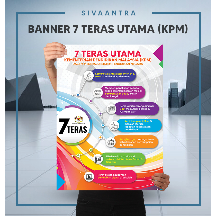 BANNER _7 TERAS UTAMA KPM_POSTER_1.5 FEET X 2 FEET | Shopee Malaysia