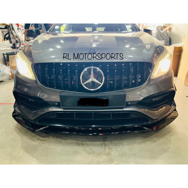 Mercedes Benz w176 A class A45 AMG carbon fiber front side diffuser lip ...