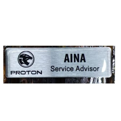 NAME TAG ECTHING EPOXY PROTON [ SIZE : 75MM X 25MM ] PROTON LOGO NAME ...