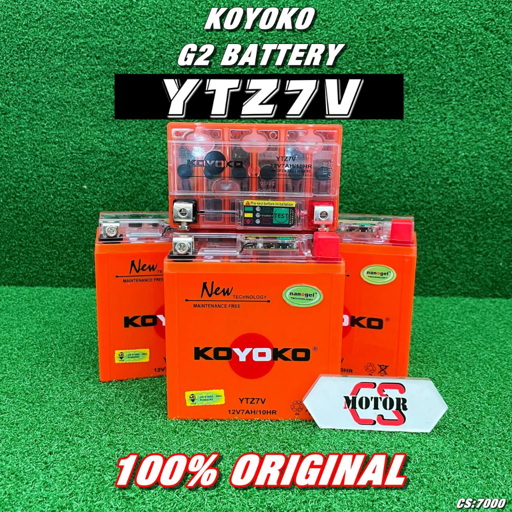 KOYOKO BATTERY YTZ7V YAMAHA NVX NMAX HONDA PCX 150 SUZUKI BELANG BATERI ...