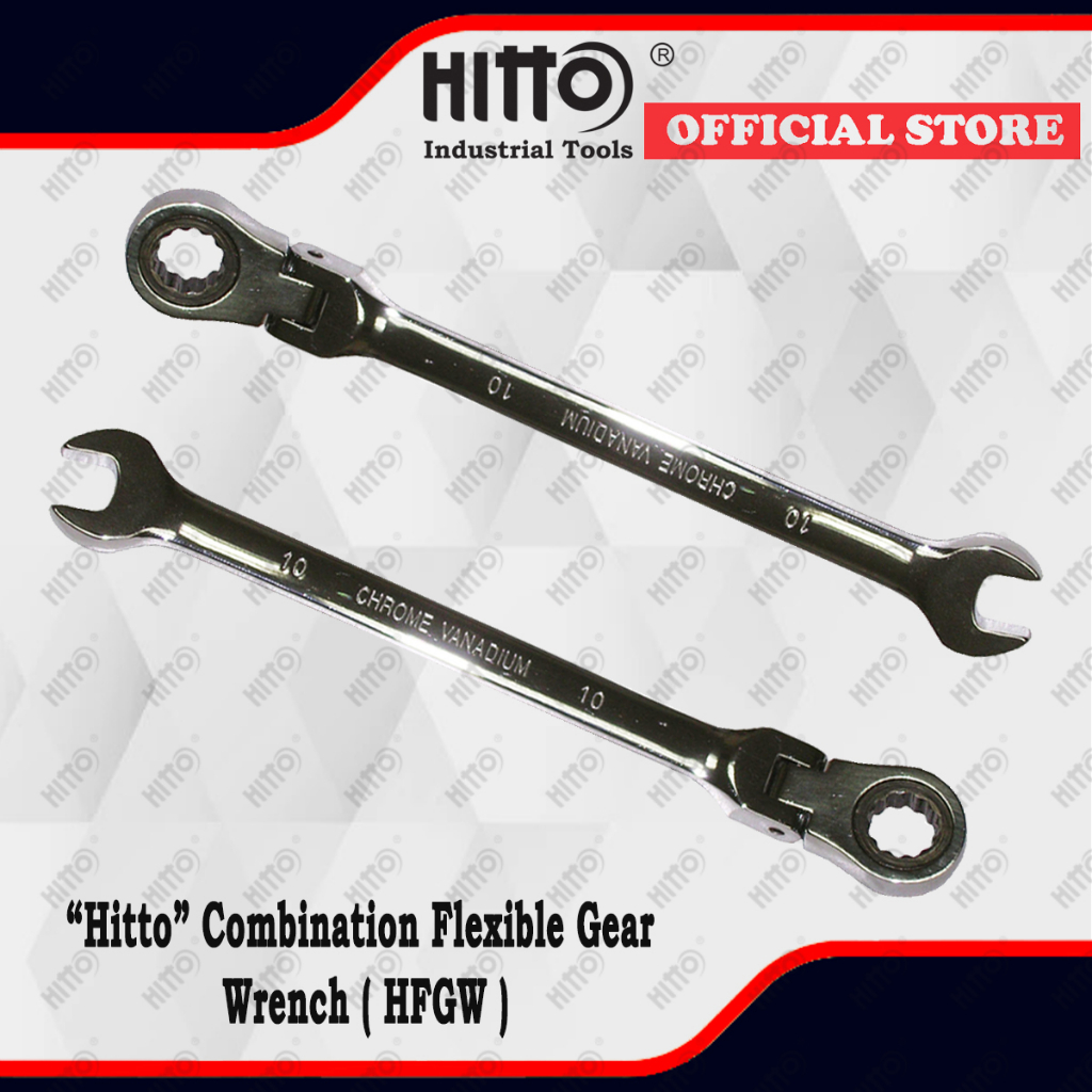 [ HITTO ] Gear Combination Wrench Ratchet /Flex-Head Ratchet Type ...