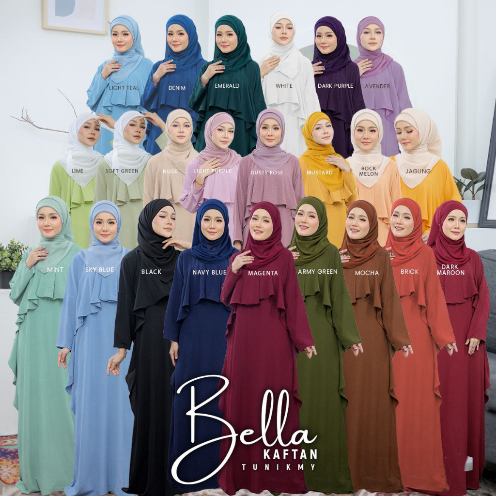 TUNIKMY | KAFTAN BELLA CEY CREPE IRONLESS RUFFLE DRESS VIRAL 2024 ...