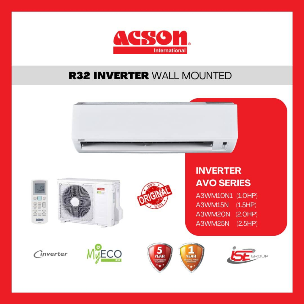 [WITHOUT INSTALLATION] ACSON R32 Air-conditioner Wall Mounted - AVO ...