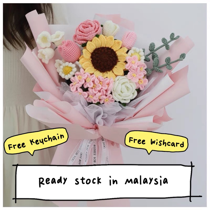 [alla bella] readymade crochet flowers bouquet graduation birthday ...