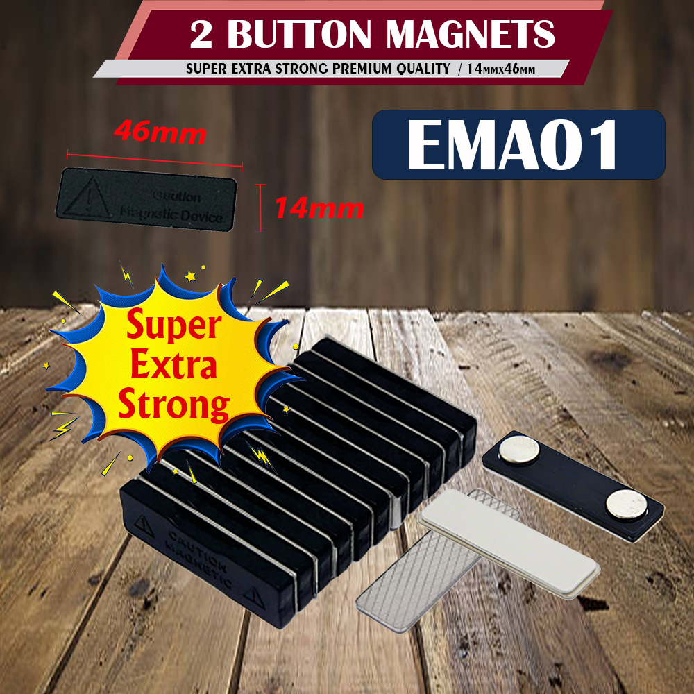 NAME TAG MAGNETS (NEODYMIUM) - Grade 'AAA' Super Extra Strong 46x14x6mm ...