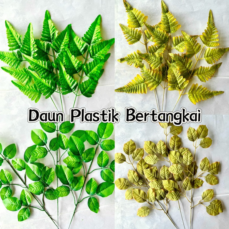 🇲🇾5pcs Daun plastik hiasan| Artificial leaves for decoration| daun paku ...