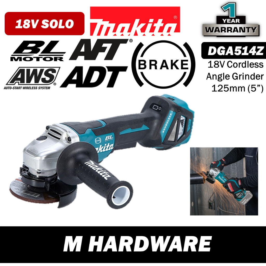 MAKITA DGA514Z 18V Cordless Angle Grinder 125 mm (5") | Shopee Malaysia