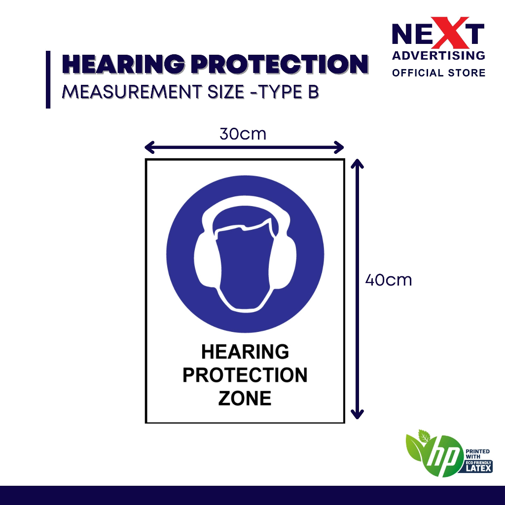 Hearing Protection Zone Safety Signage | Zon Perlindungan Pendengaran ...