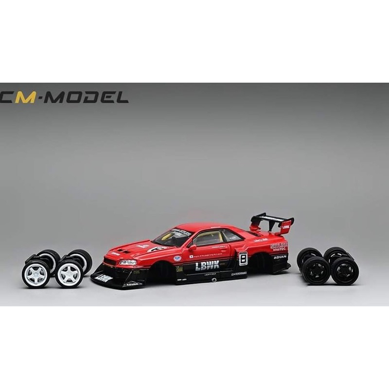 CM Model 1/64 LBWK Nissan Skyline GT-R R34 Super Silhouette - Red/Black ...