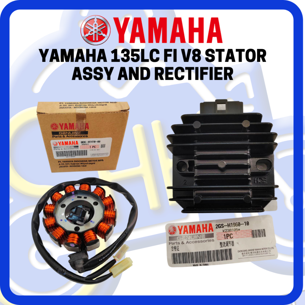 ORIGINAL YAMAHA 135LC FI V8 STATOR ASSY AND RECTIFIER HLYM | Shopee ...