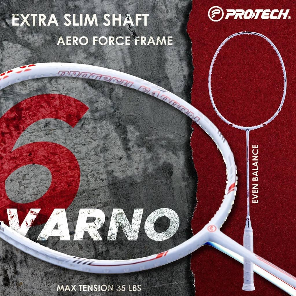 PROTECH Badminton Racket Varno 6 (4UG2) (MAX 35LBS) ONLY FRAME ...
