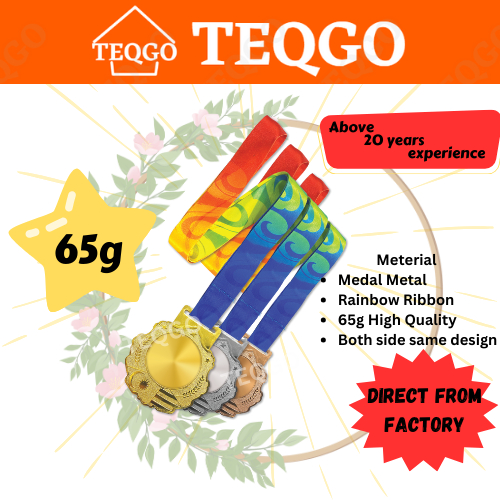 [JASA]FREE DESIGN METAL Medal/Medal Besi/Both Side Sticker With Ribbon ...
