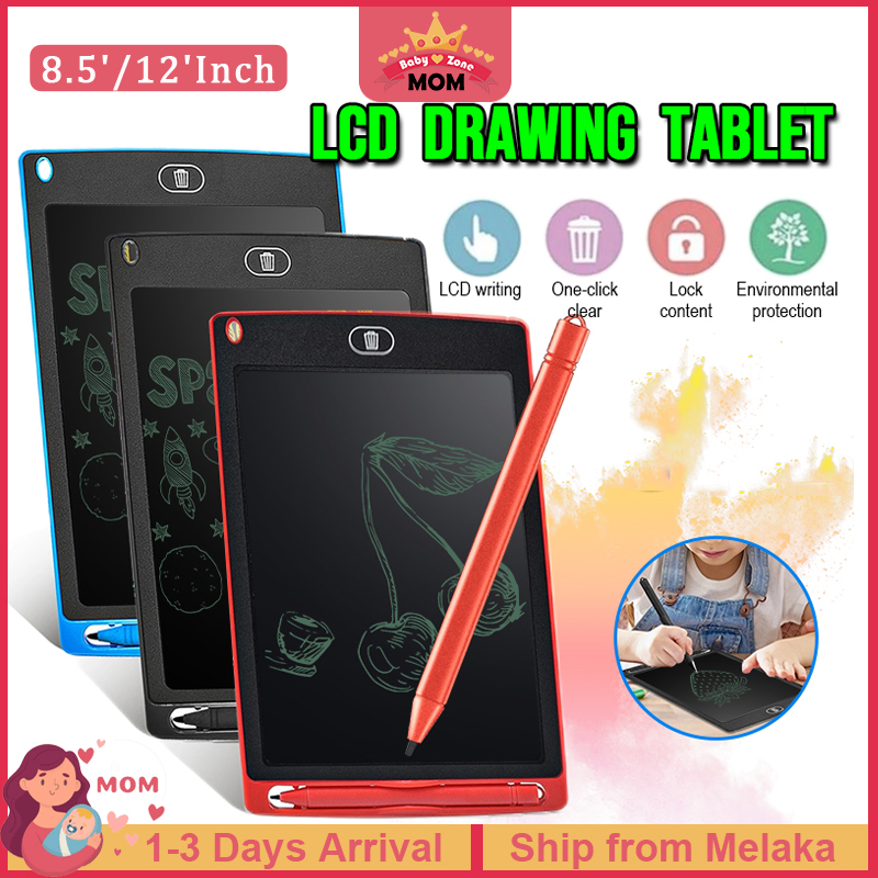 8.5'/12' Inch LCD Writing Tablet Graphics Tablet Erasable Drawing ...