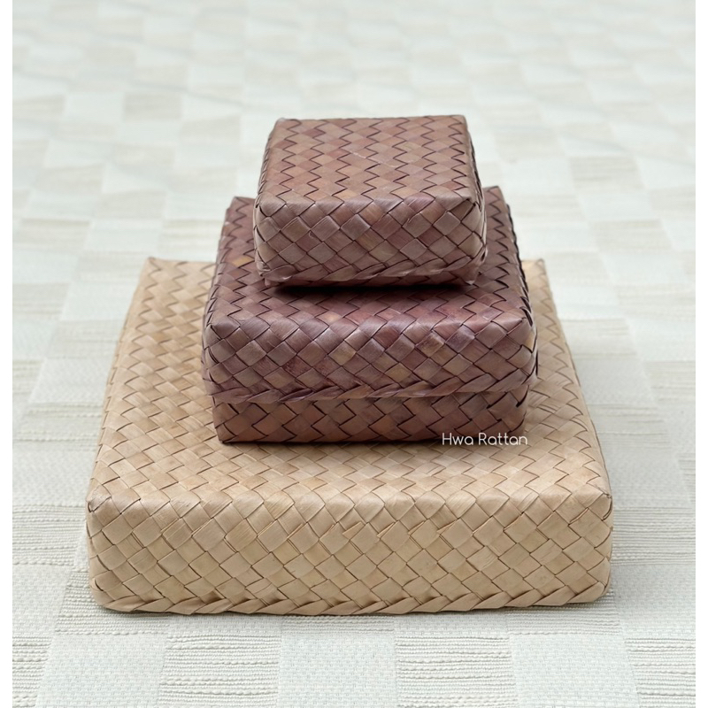 Bekas mengkuang anyaman kotak simpanan / Storage organiser box woven ...