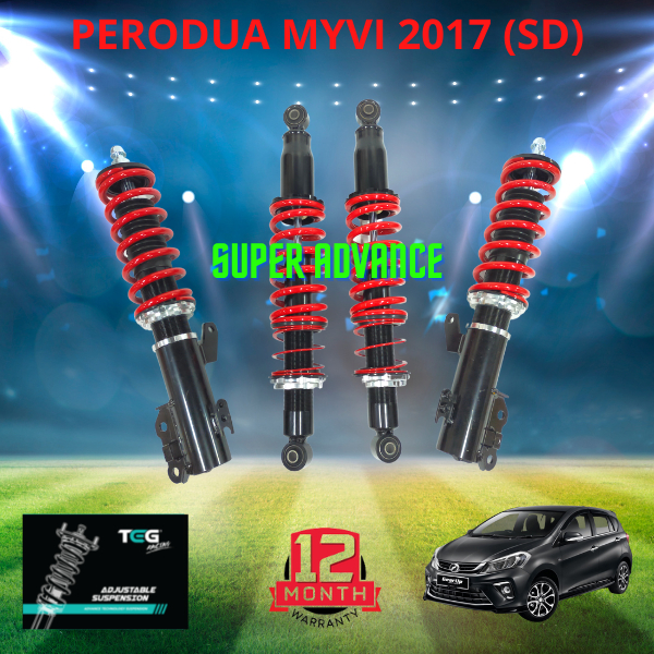 PERODUA MYVI 17" G3 (100%SERVICEABLE) TEG RACING Adjustable Absorber ...