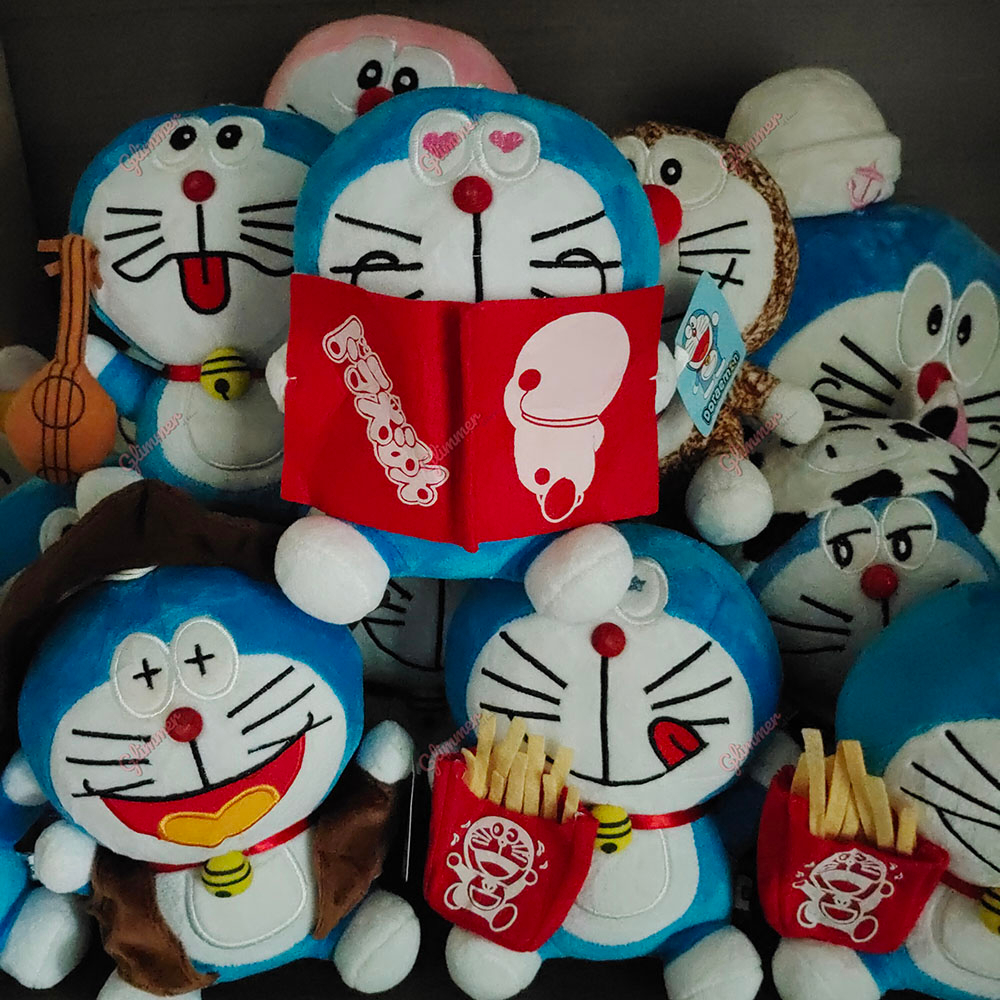 Doraemon Fluffy Stuffed Plush Toy Doll 6-8 Inches Valentine's Birthday ...