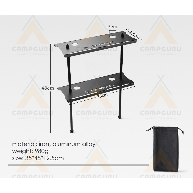 CAMPGURU Iron Steel Mesh Camping Rack Table Foldable Portable Stacking ...
