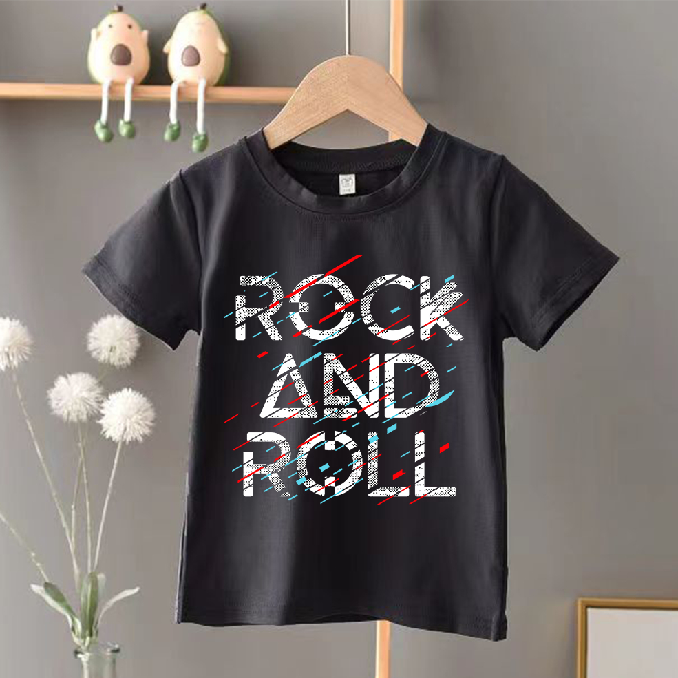 t-shirt rock & roll viral street wear baju budak kanak kanak short ...
