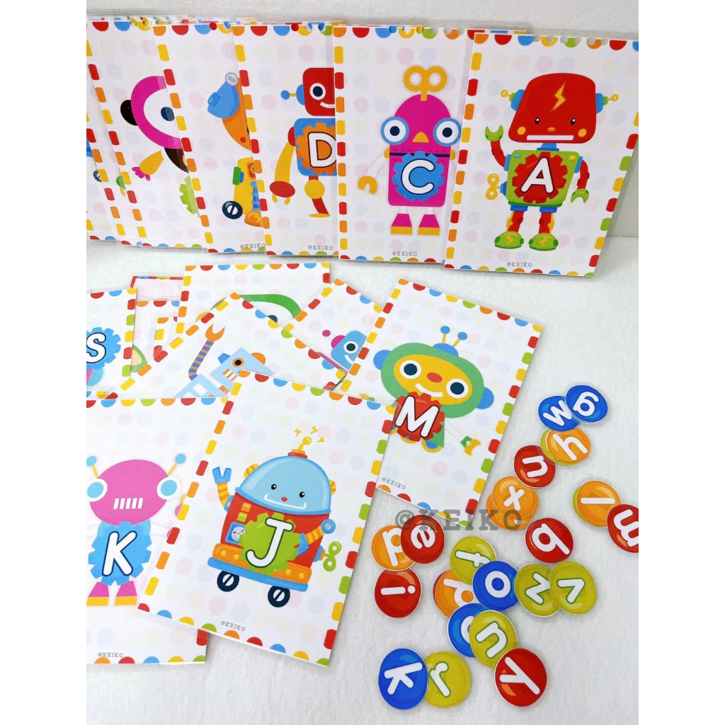 PDF] 050- Robot Alphabet Matching Activity Printable Montessori Toddler ...