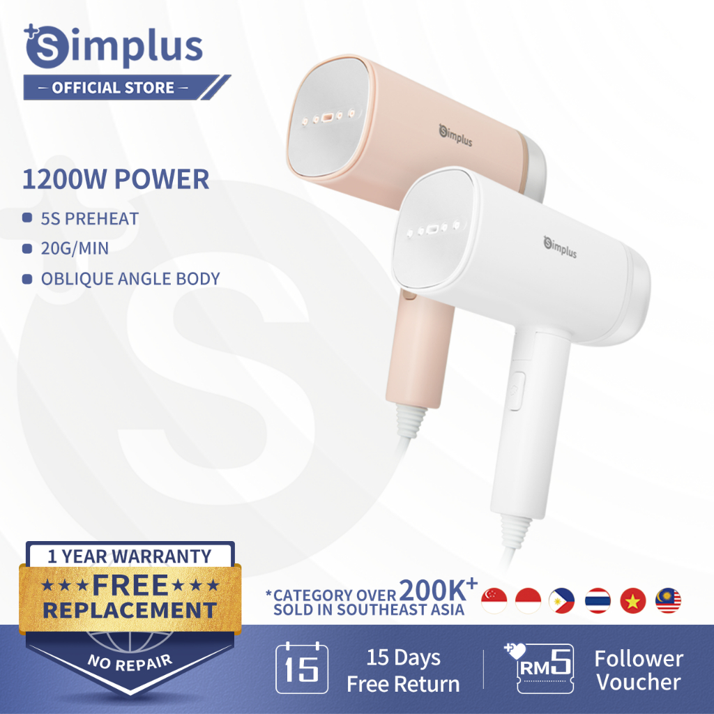 Simplus Garment Steamer Steam Iron Stainless Steel Panel 20g/min Steam ...