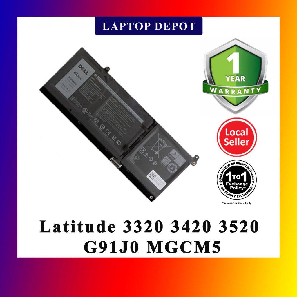 (BAPTOP)-FOR DE-Latitude 3320 3420 3520 G91J0 MGCM5 41Wh 3 Cells Laptop ...