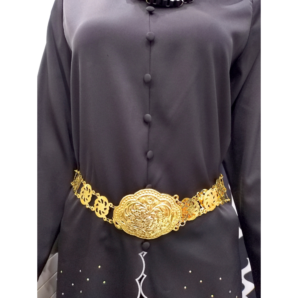 Tali Pinggang Pengantin Dengan Pending Belt Metal Gold And Silver ...