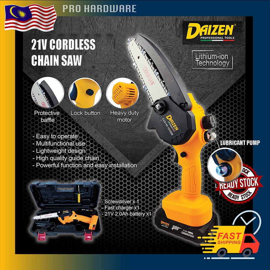DAIZEN Cordless Chainsaw Battery Electric Pruning Saw Chainsaw ...