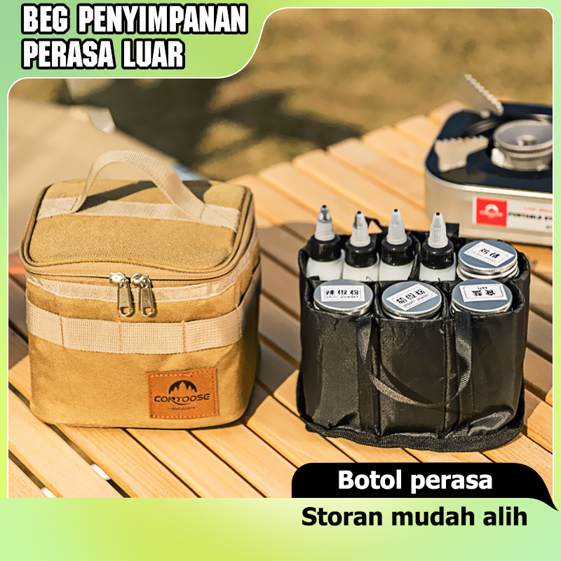 Botol perasa luar beg perkhemahan kain simpanan perasa barbeku mudah ...