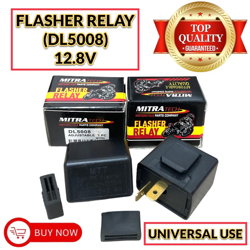 🔥UNIVERSAL FLASHER RELAY 2 PIN (DL5008) 12.8V ADJUSTABLE MITRA TECH ...