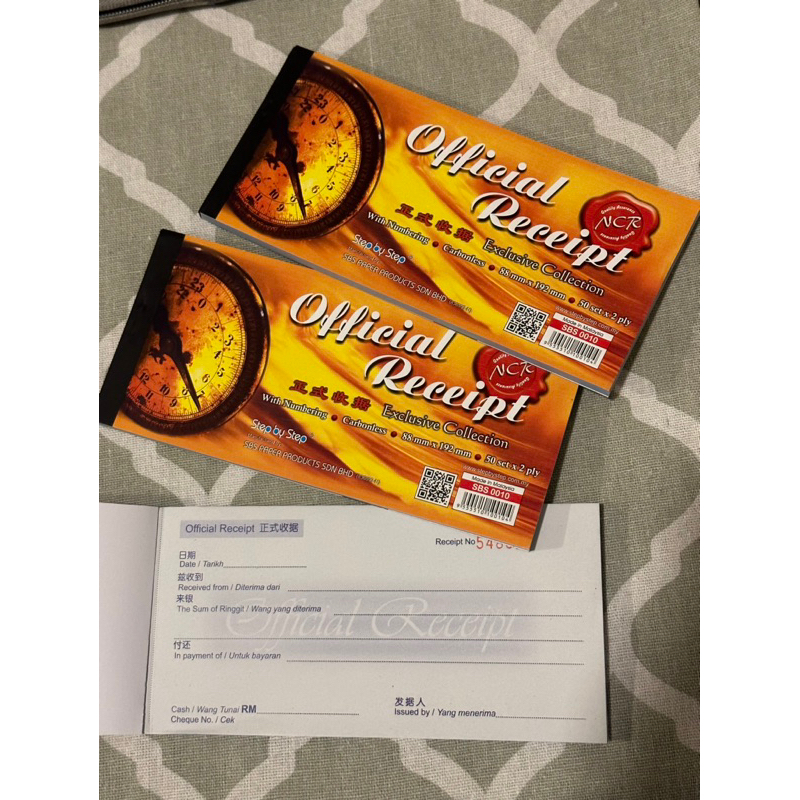 NCR Official Receipt - With Numbering ( 50set x 2ply ) | Shopee Malaysia