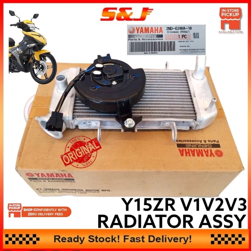 100% ORIGINAL YAMAHA Y15 Y15ZR V1 V2 V3 RADIATOR ASSY WITH RADIATOR FAN ...