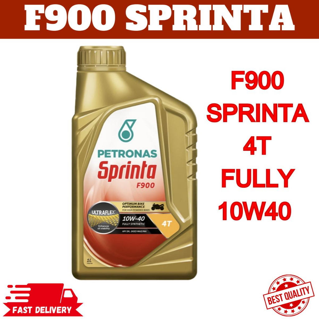 PETRONAS F900 SPRINTA 4T FULLY 10W40 SYNTETIC SN LONG DISTANCE | Shopee ...