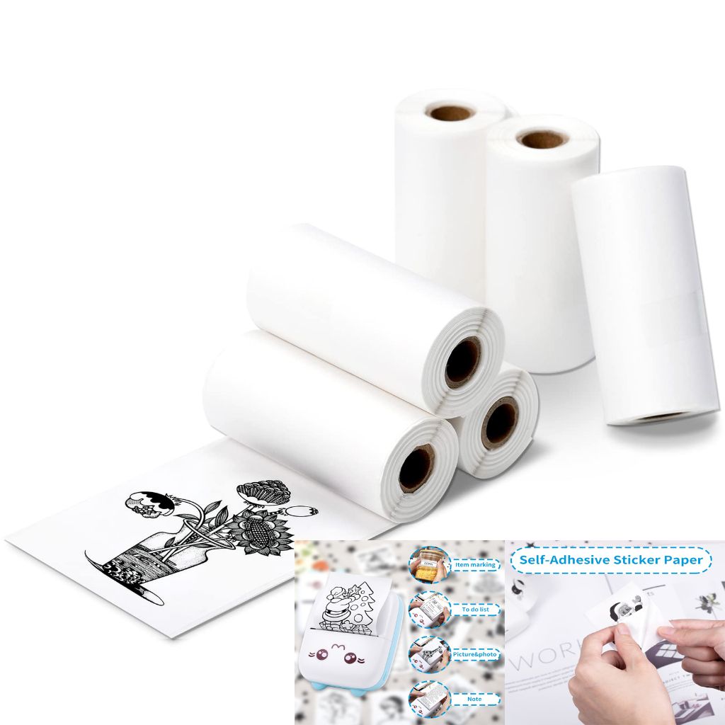 5rolls 57x30mm Self-adhesive Thermal Label Sticker Photo Printing Paper ...