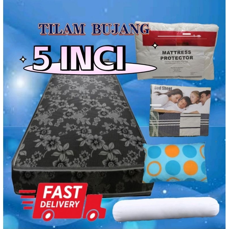 🔥🔥☄️ 1 Tilam 1 ORDER ☄️🔥🔥Tilam Bujang Normal Foam 6&5 Inci / Single ...