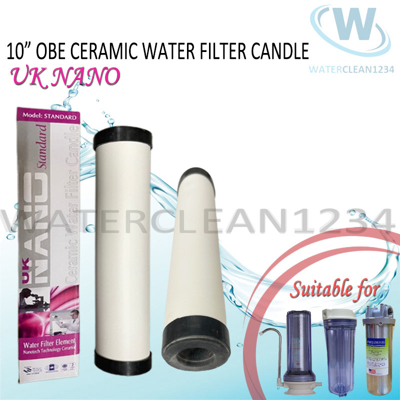 UK Nano 10" OBE Standard Ceramic Water Filter Candle (0.9micron ...