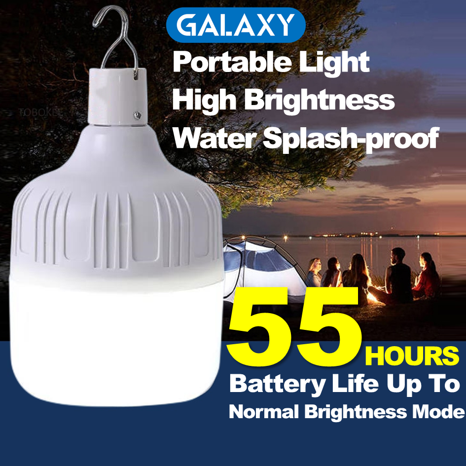 Rechargeable Portable Bulb Lamp Hanging Light Bulb For Camping Night ...