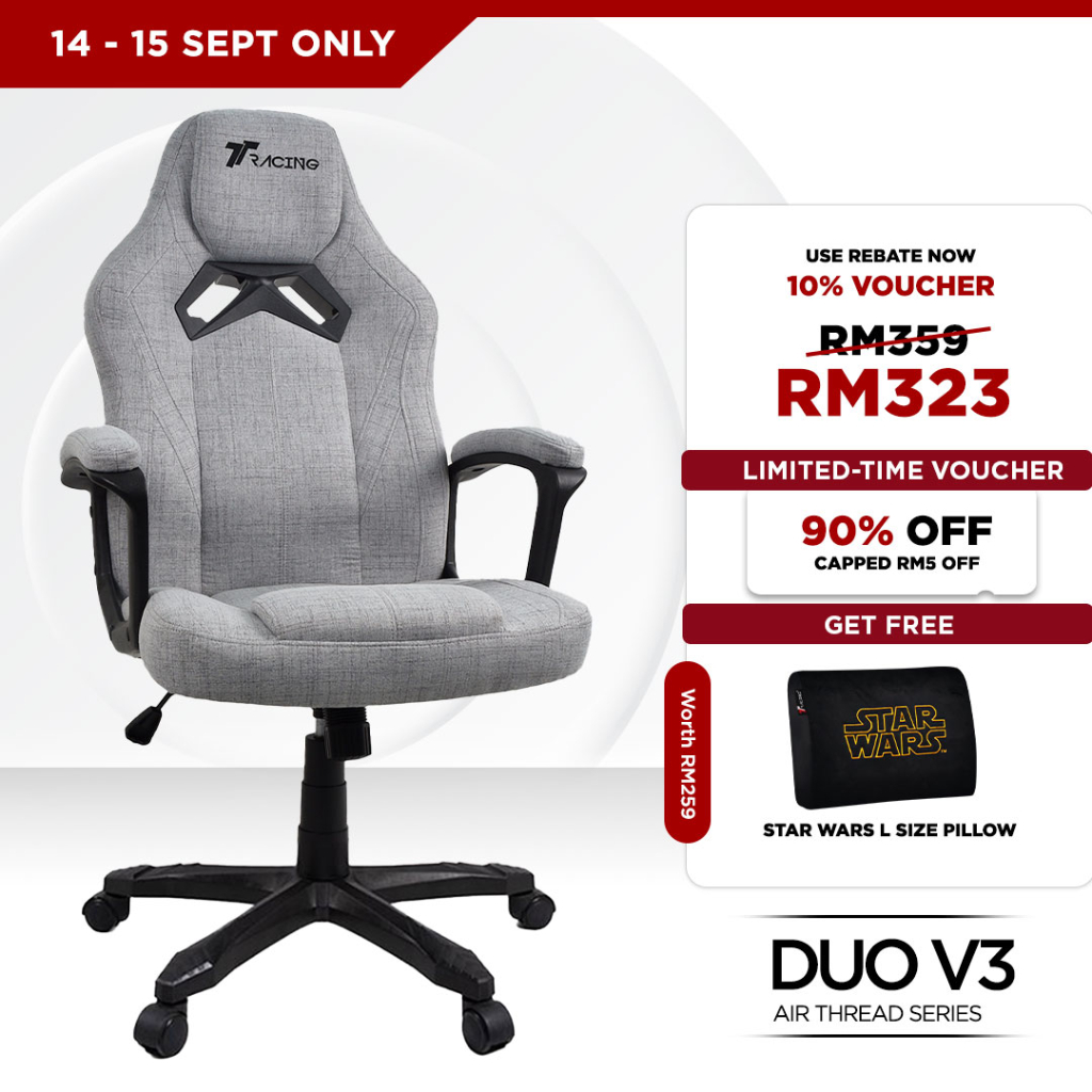 TTRacing Duo V3 Air Threads Fabric Gaming Chair Ergonomic Office Chair ...