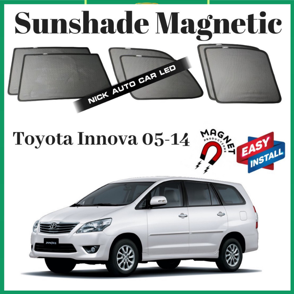 TOYOTA INNOVA 2005-2014 (6 Windows / Set) Super Strong Magnetic ...