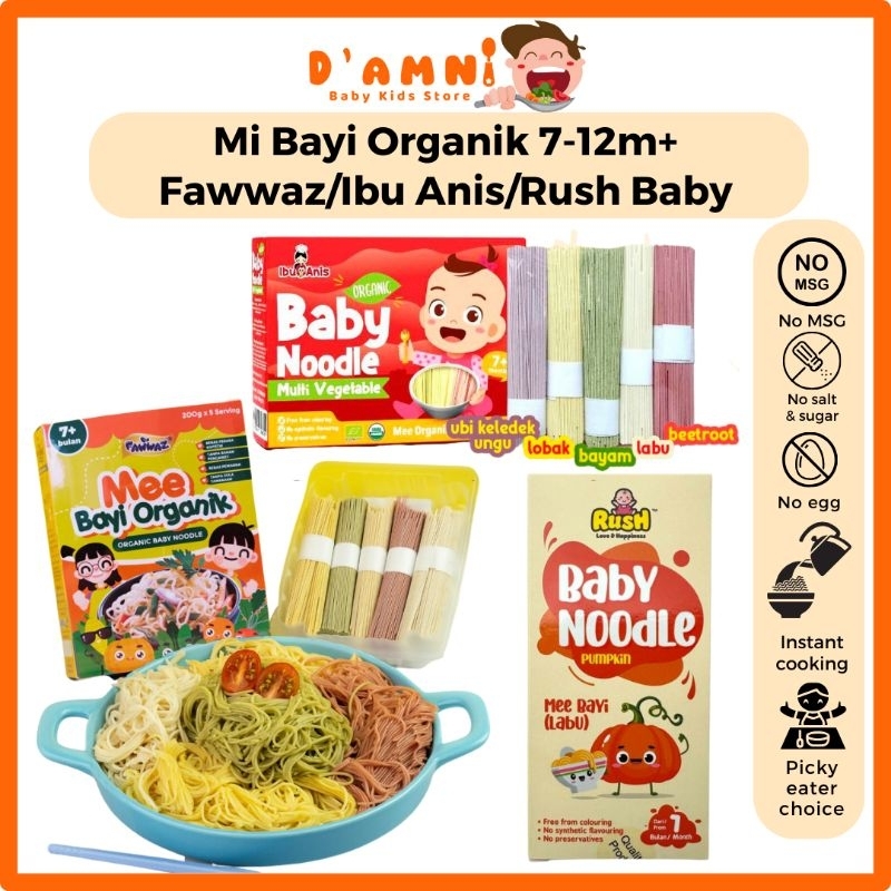 Kids Baby Organic Noodle Mee Sayur Organik Makanan Bayi 7 8 10 12 Bulan ...