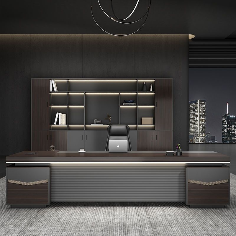 Light luxury boss desk and chair combination, simple and modern ...