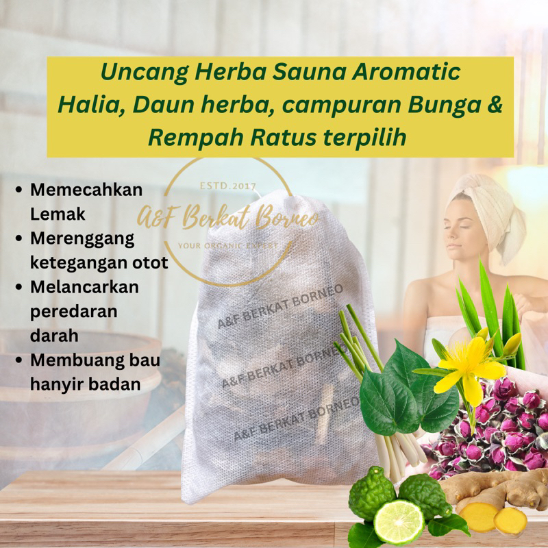 Uncang Sauna Aromatic Ginger & Rose Petals/SLIMMING/DETOX/AURA/FLAT ...
